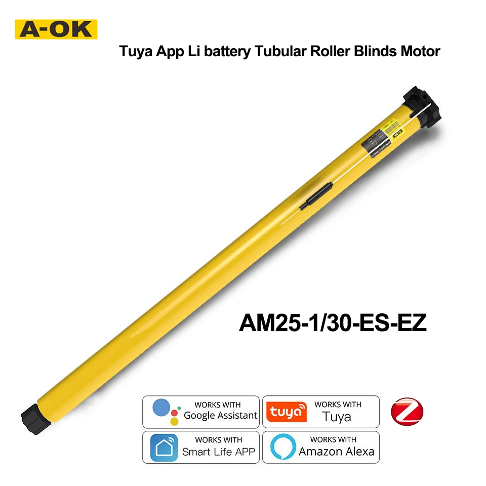 A-OK AM25 Tuya zigbee Smart RF433Tubular Motor DC Roller Blinds Shutter ...