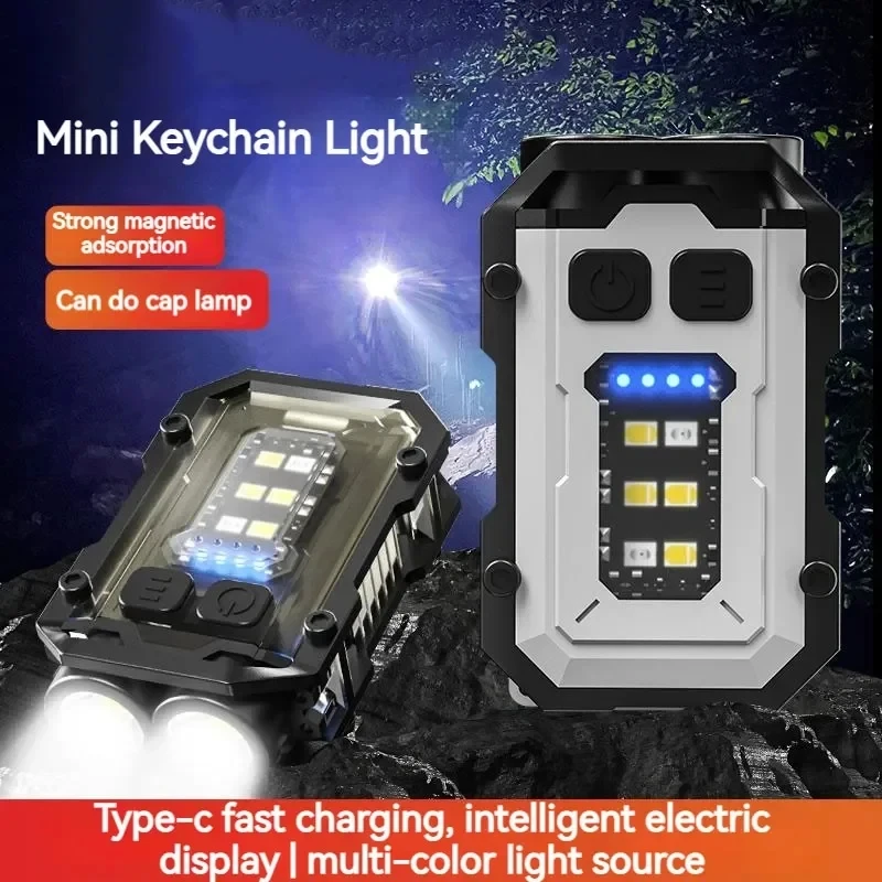 Light-LED-High-Bright-Portable-Mini-Keychain-Flashlight-Dual-Light ...