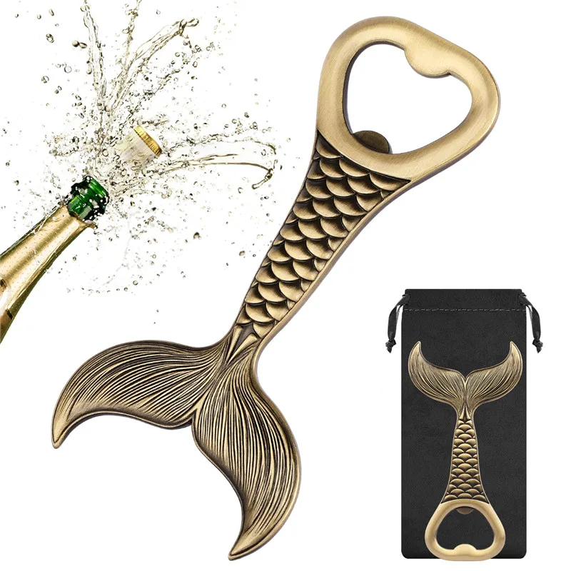 Creative Metal Beer Opener Fish Tail Shape Bottle Opener Kitchen Bar ...