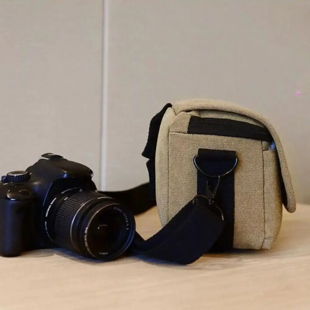 Canvas Camera Bag Shoulder Strap Single Shoulder Slanting Camera Video ...