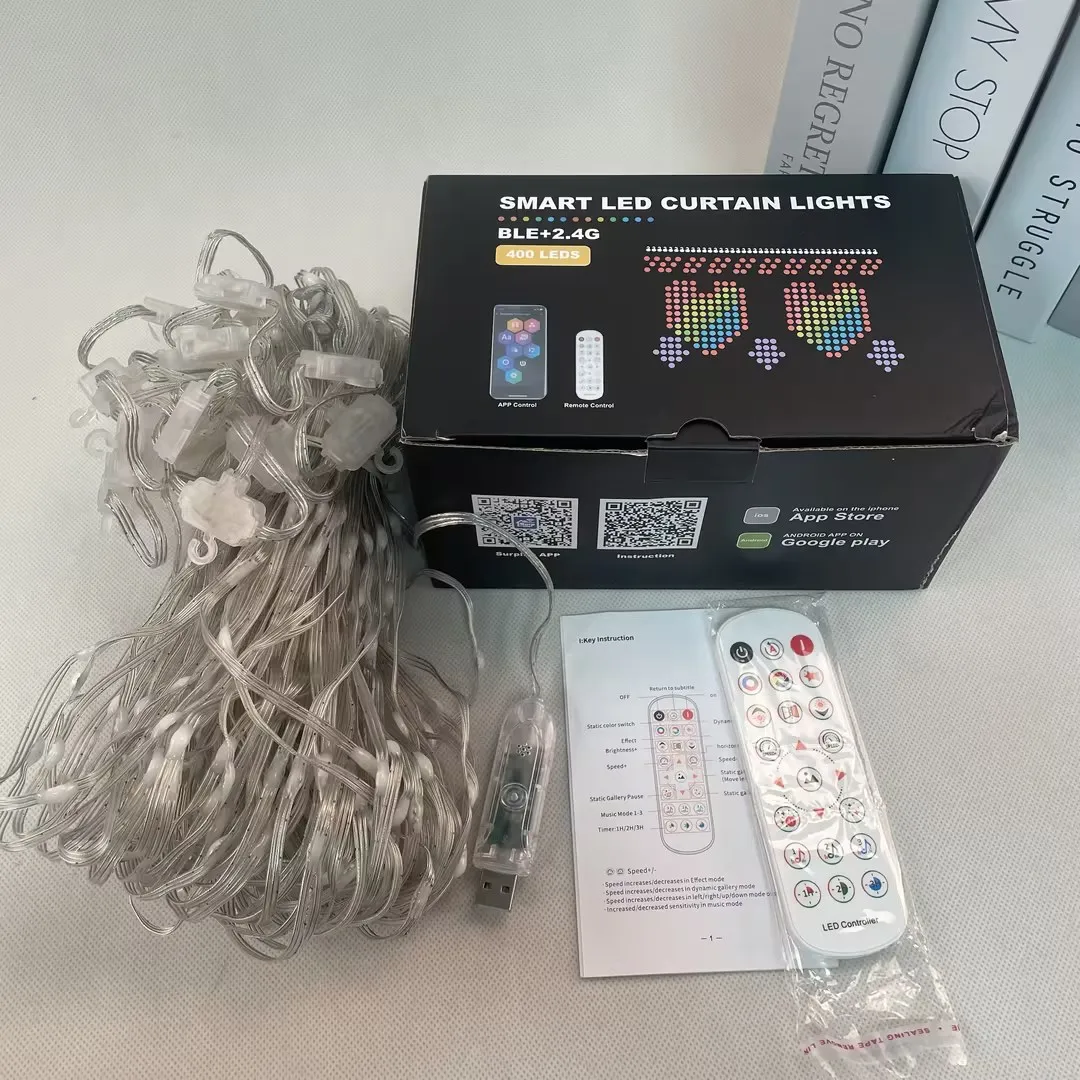 Умные USB-занавески со светодиодной подсветкой, разноцветные сказочные ...