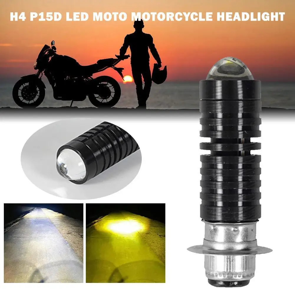 1pcs-H4-BA20D-LED-Motorcycle-Headlight-CSP-Lens-White-Yellow-Hi-Lo-Beam ...
