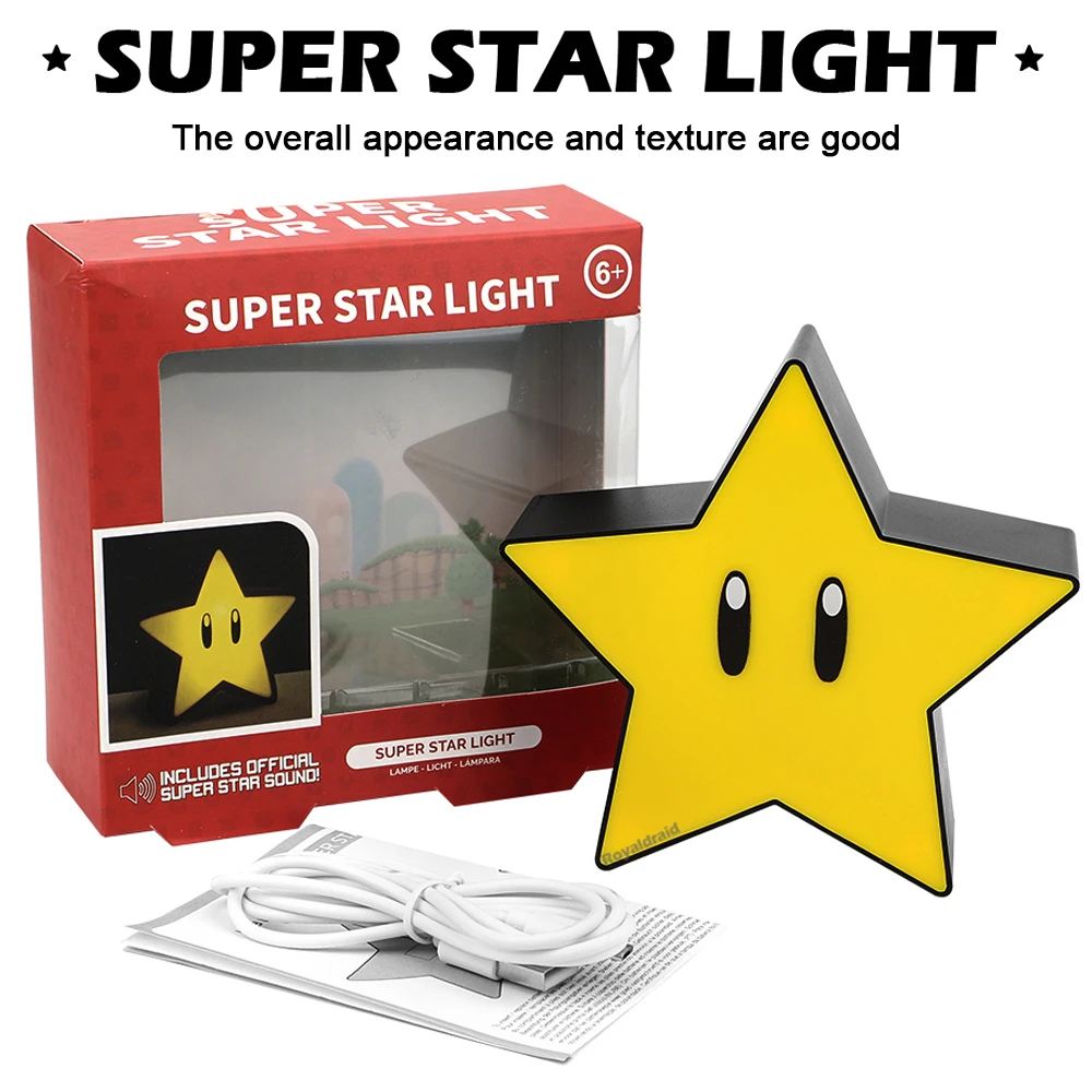 Cartoon-Super-Star-LED-Lamp-Atmosphere-Night-Light-Sound-USB ...