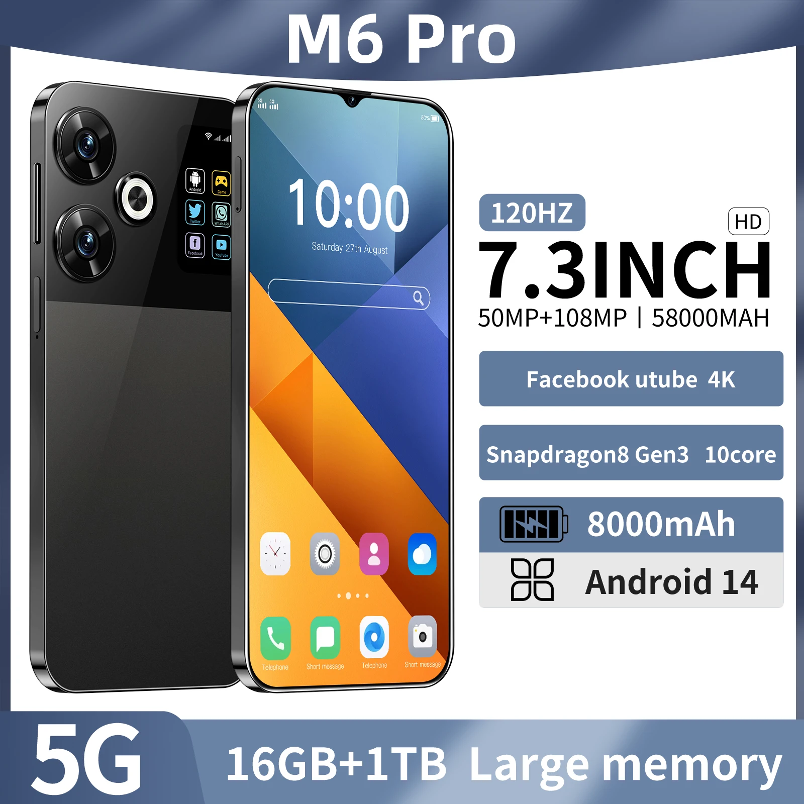 M6-Pro-Smartphone-5G-7-3-Polegada-HD-16G-1TB-Celular-Dual-SIM-Telem ...