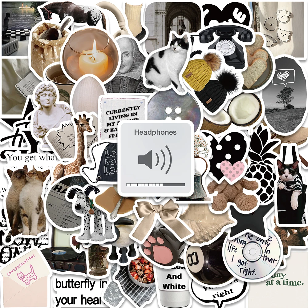 10/60pcs Ins Style Modern Simple Decals Cute Stickers Motorcycle ...