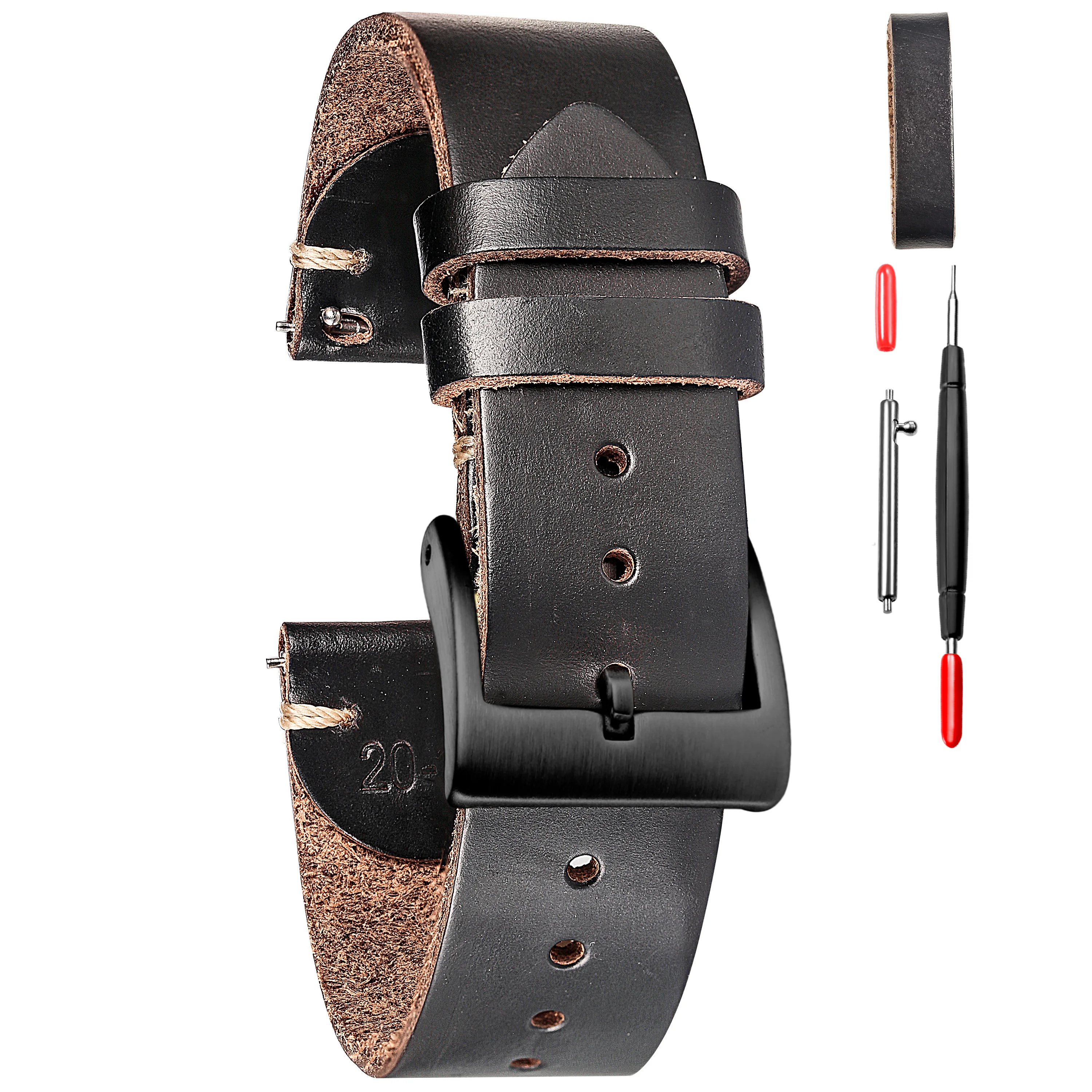 100-Genuine-Leather-Watch-Bands-With-Quick-Release-Horween-Horse ...