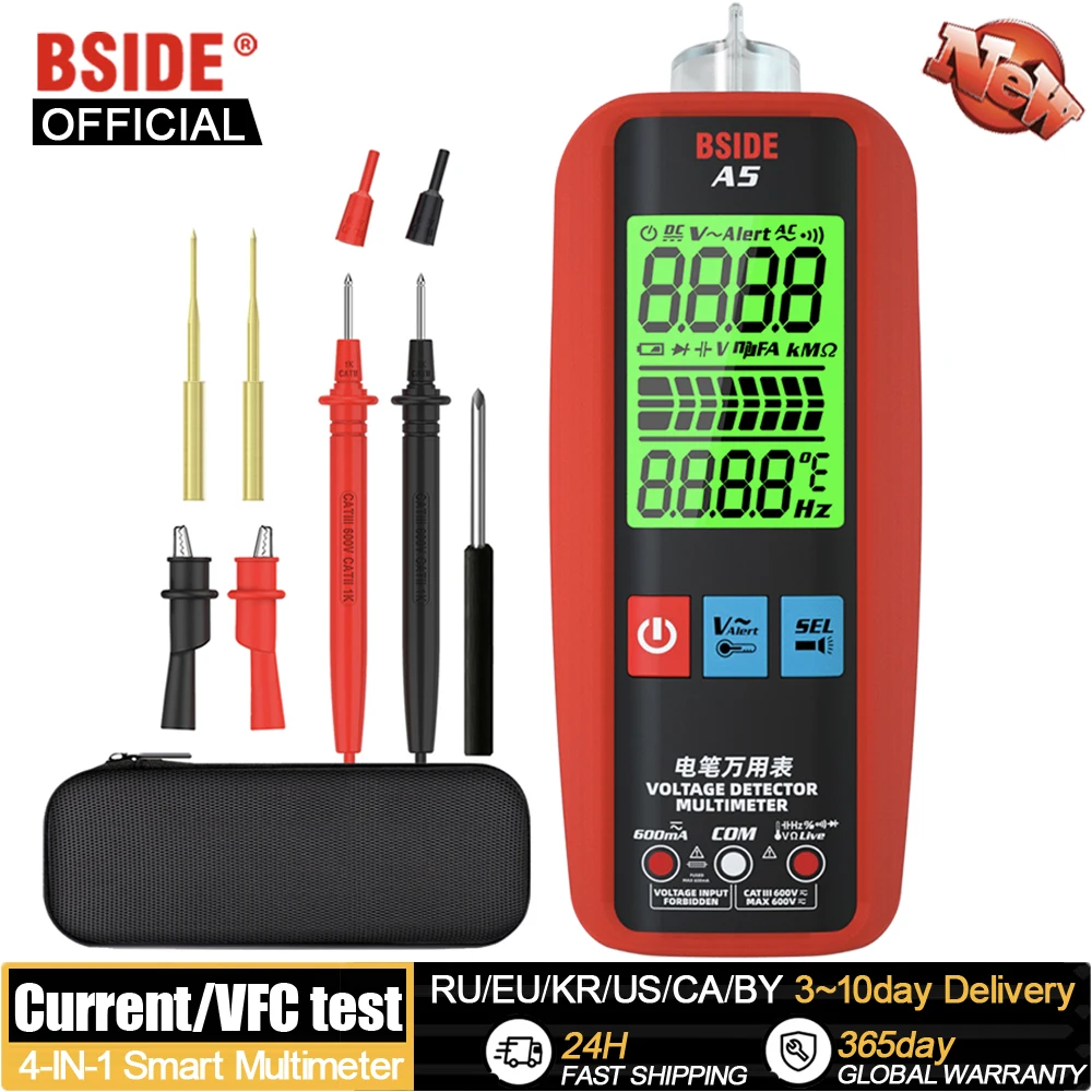 Bside Professional Digital Multimeter Pocket Tester Voltmeter Current ...