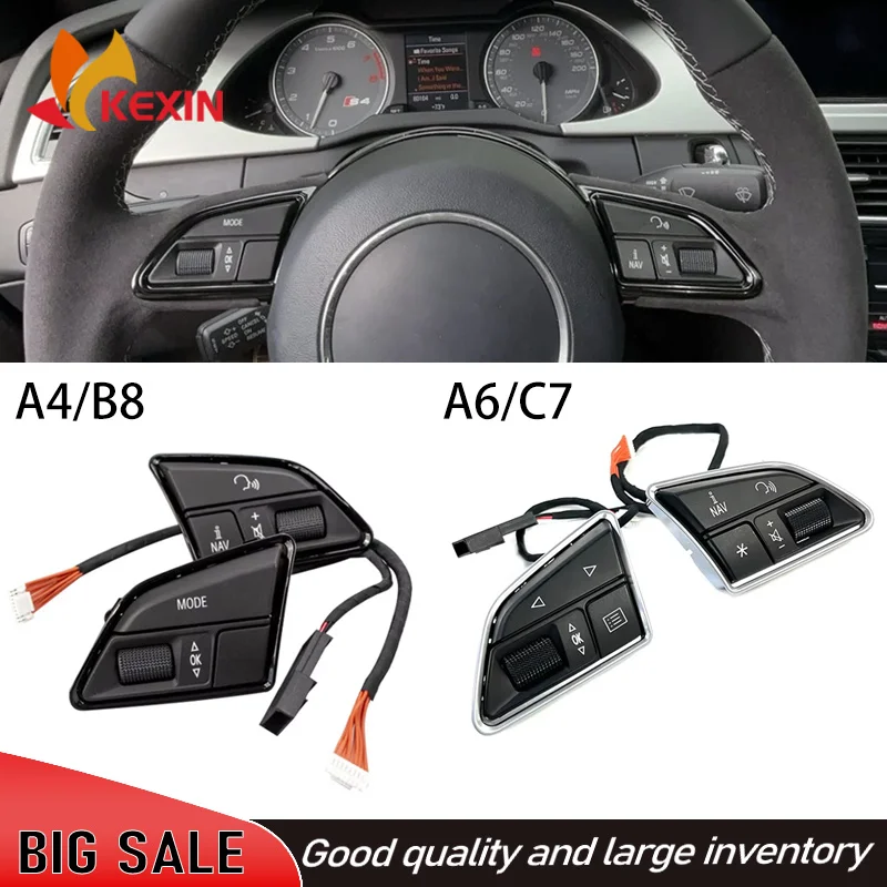 4L0951523D New Car Steering Wheel Multi Function Control Buttons Switch ...