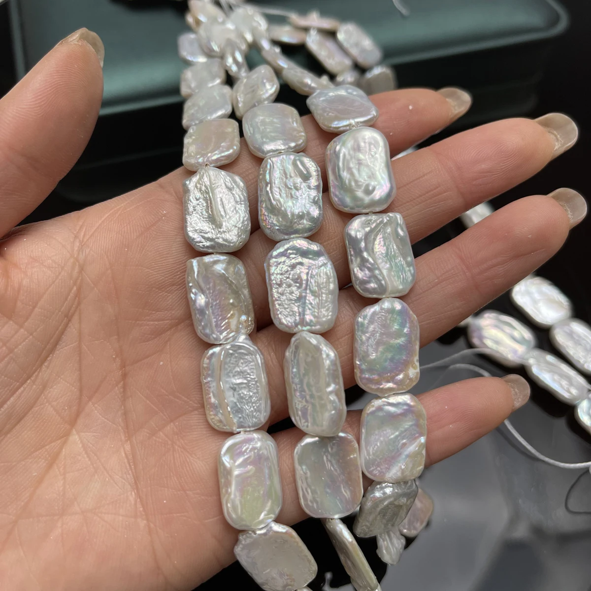 12x16mm Natural Freshwater Pearl 18cm Square Baroque Strand Beads for ...
