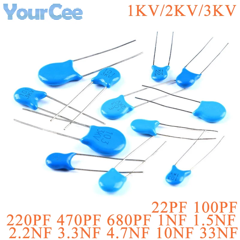 100pcs-High-Voltage-Ceramic-Capacitor-3KV-2KV-1KV-22PF-100PF-220PF ...