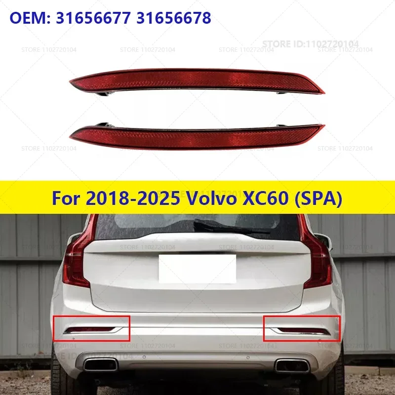 For-2018-2025-Volvo-XC60-SPA-Rear-Bumper-Reflector-Trim-Lamp-Warning ...