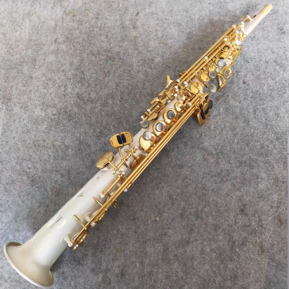 Japan S-w01 Original 1 :1 Key Type Soprano Saxophone Frosted Silver ...