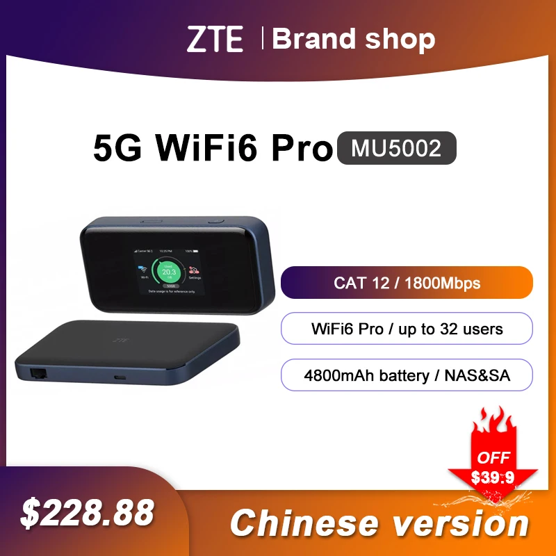 NEW-Original-ZTE-5G-Router-Portable-WiFi-MU5002-Sub-6-5G-Mobile-WiFi ...