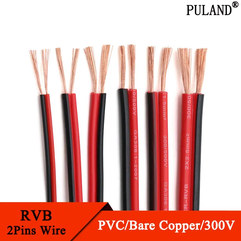 1/5m Red/black Red/white Rvb 2 Pins Electrical Wire 22 20 18 16 14 ...