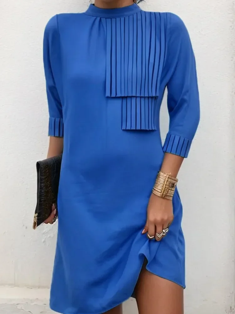 Bonboho-Robe-de-bureau-pour-femme-tenue-l-gante-col-rond-manches-mi ...