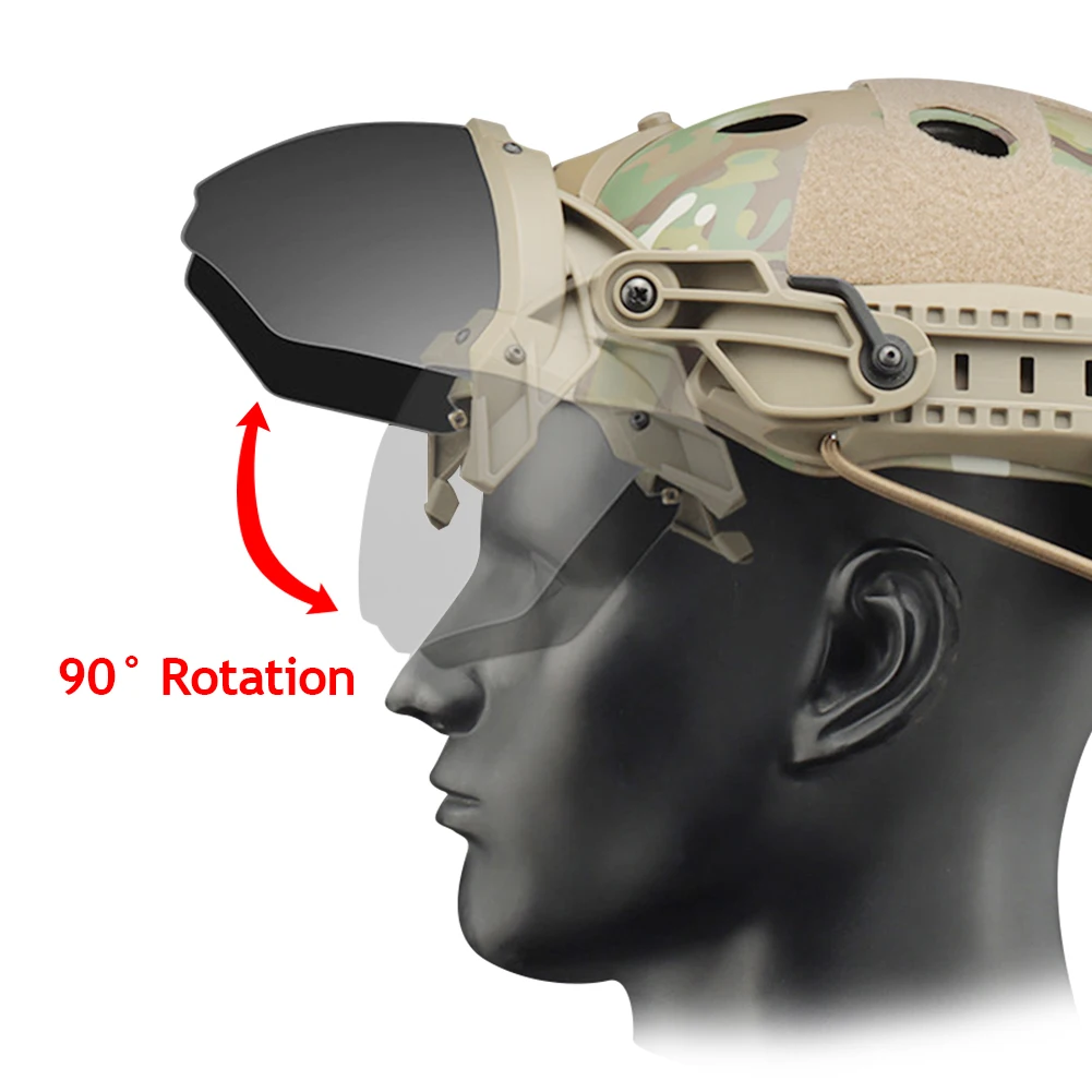 Adjustable-Tactical-Helmet-Flip-Goggles-Airsoft-Paintball-FAST-Helmet ...