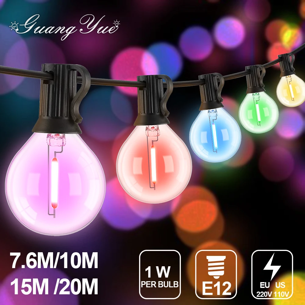 Colorful-G40-Led-Bulbs-String-Light-EU-220V-US-110V-Street-Garland ...