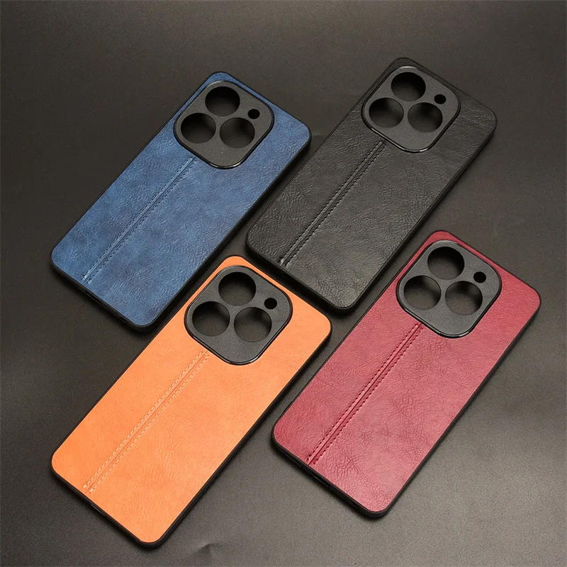 For-Infinix-Smart-8-Pro-luxury-car-line-Add-card-bag-leather-back-cover ...