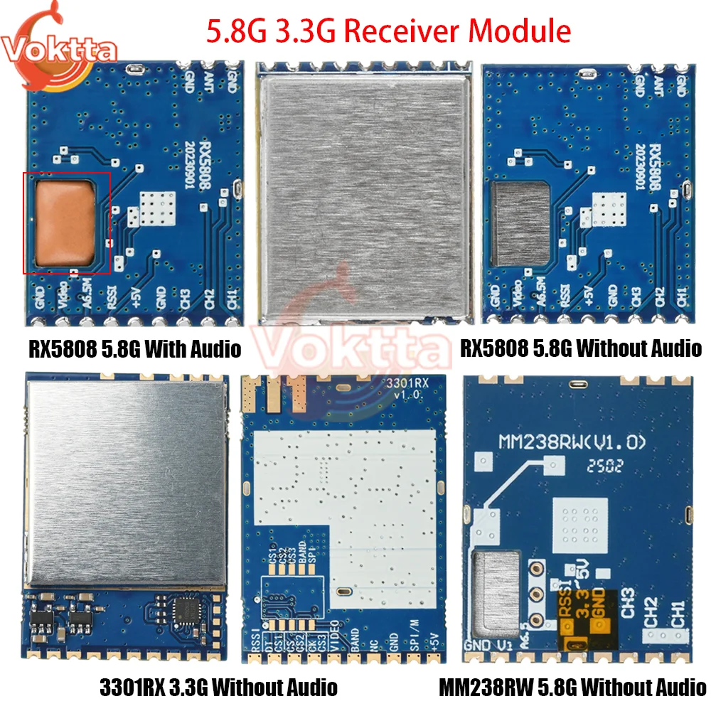 5.8G 3.3G Receiver Module RX5808 3301RX MM238RW Wireless Audio Video ...