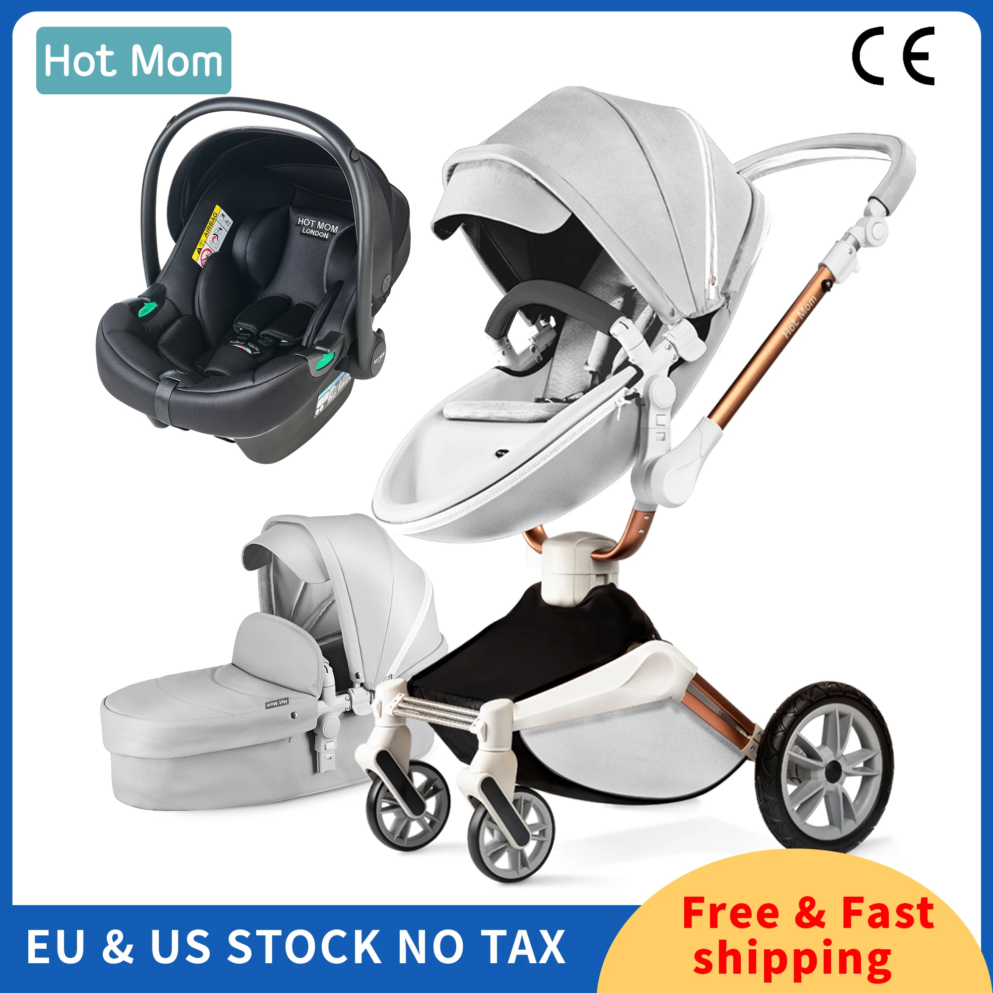 Hot-Mom-Baby-Stroller-With-360-Degree-Rotation-Use-With-Multi-Terrain ...