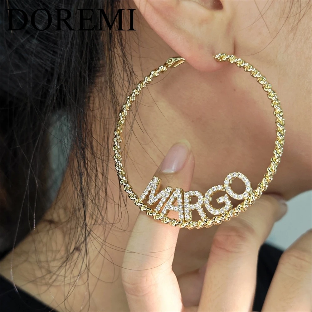 DOREMI-9mm-Shiny-Initial-Letters-Twisted-Earring-Hoop-Custom-Jewelry ...