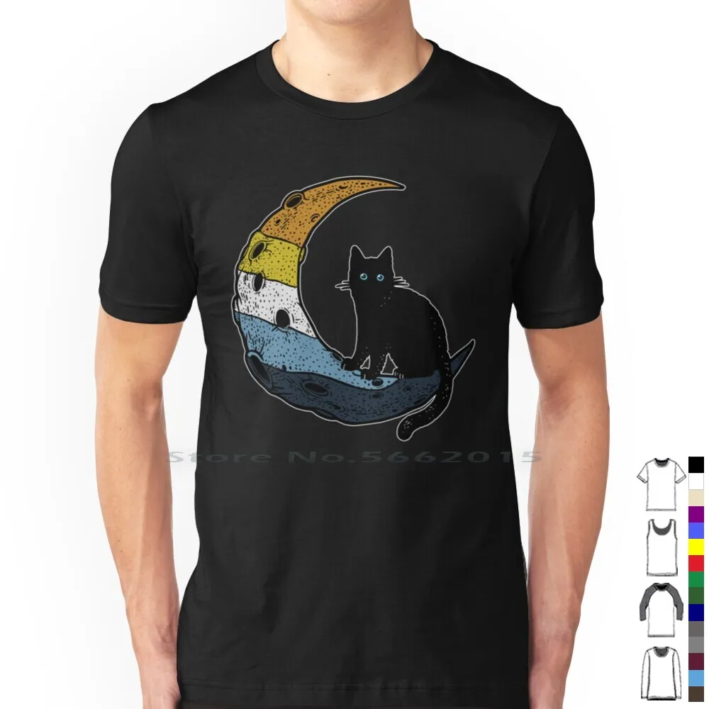 Футболка с принтом кота из аниме Aroace Moon | AliExpress