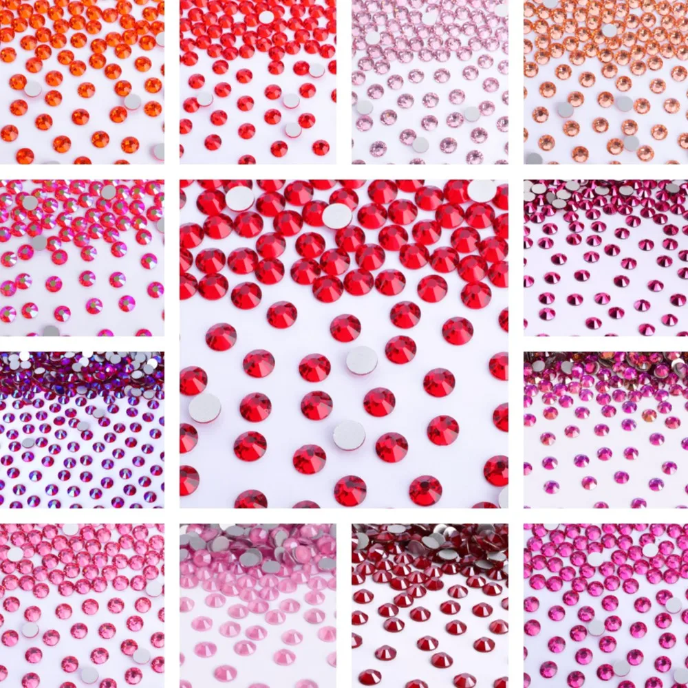 SS6-SS30-Glitter-Non-Hotfix-Rhinestones-HOT-Red-Flatback-Crystals ...
