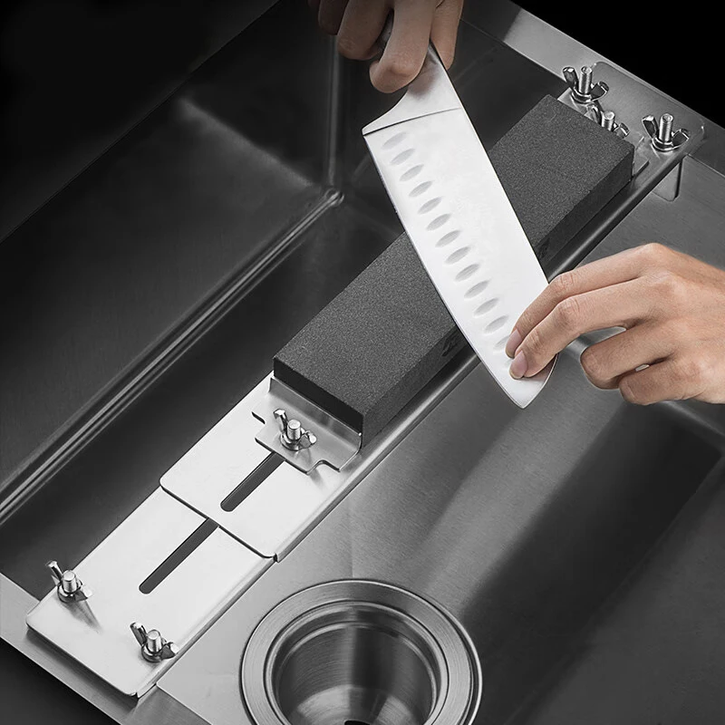 Stainless Steel Kitchen Sink Bridge Sharpening Stone Holder Anti Slip ...