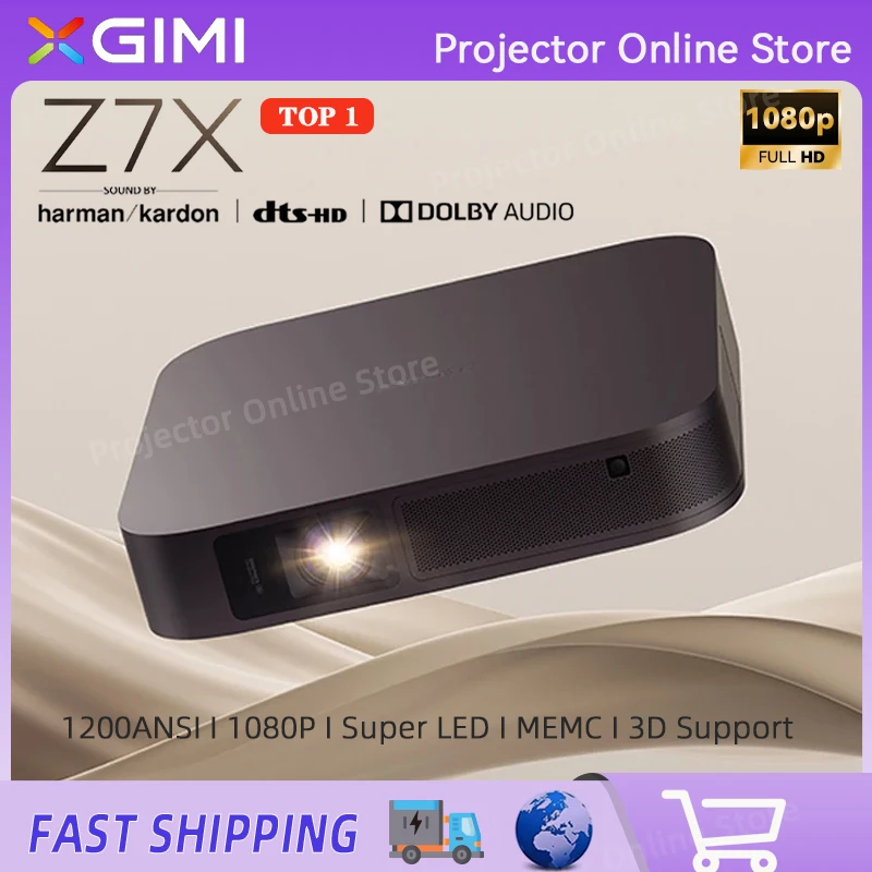XGIMI Z7X Projector FHD 1080P LED Mini Portable Smart Home Theater 3D ...