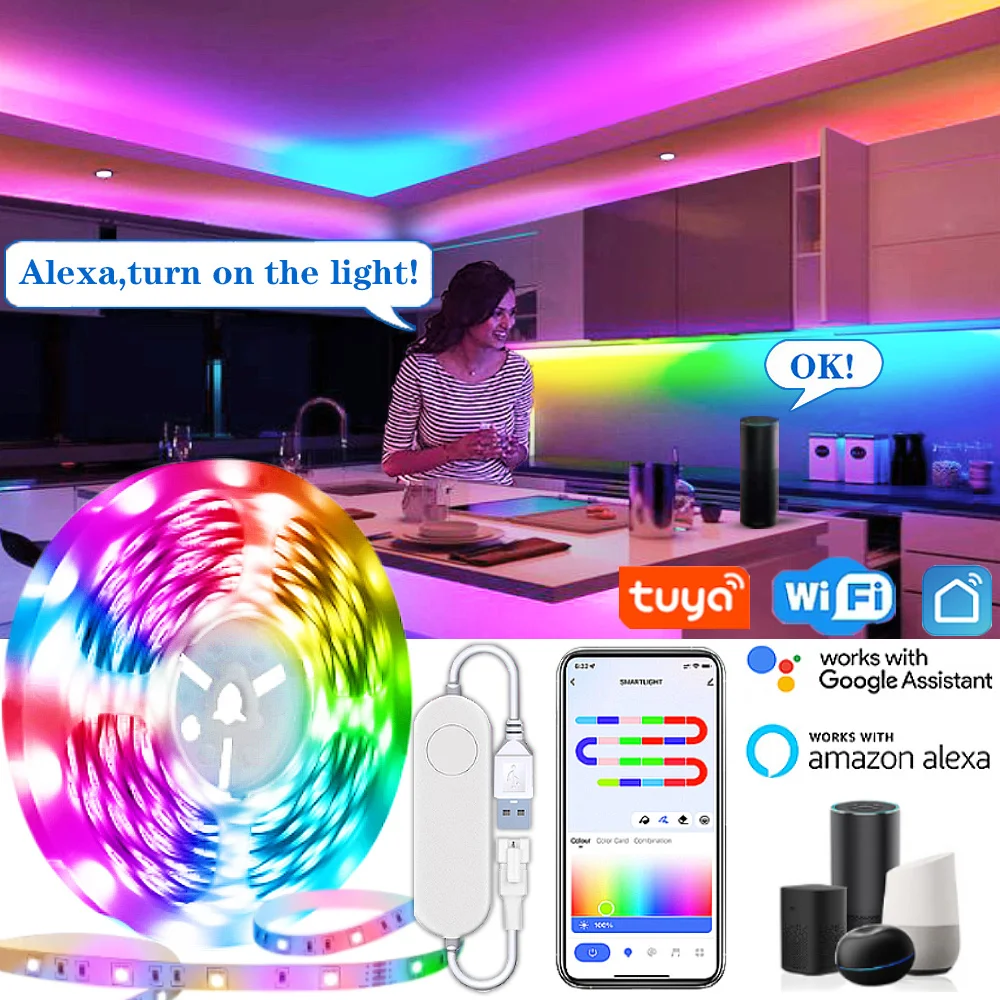 USB-TUYA-LED-Strip-Lights-Smart-Life-WiFi-RGBIC-Dreamcolor-LED-Strip ...