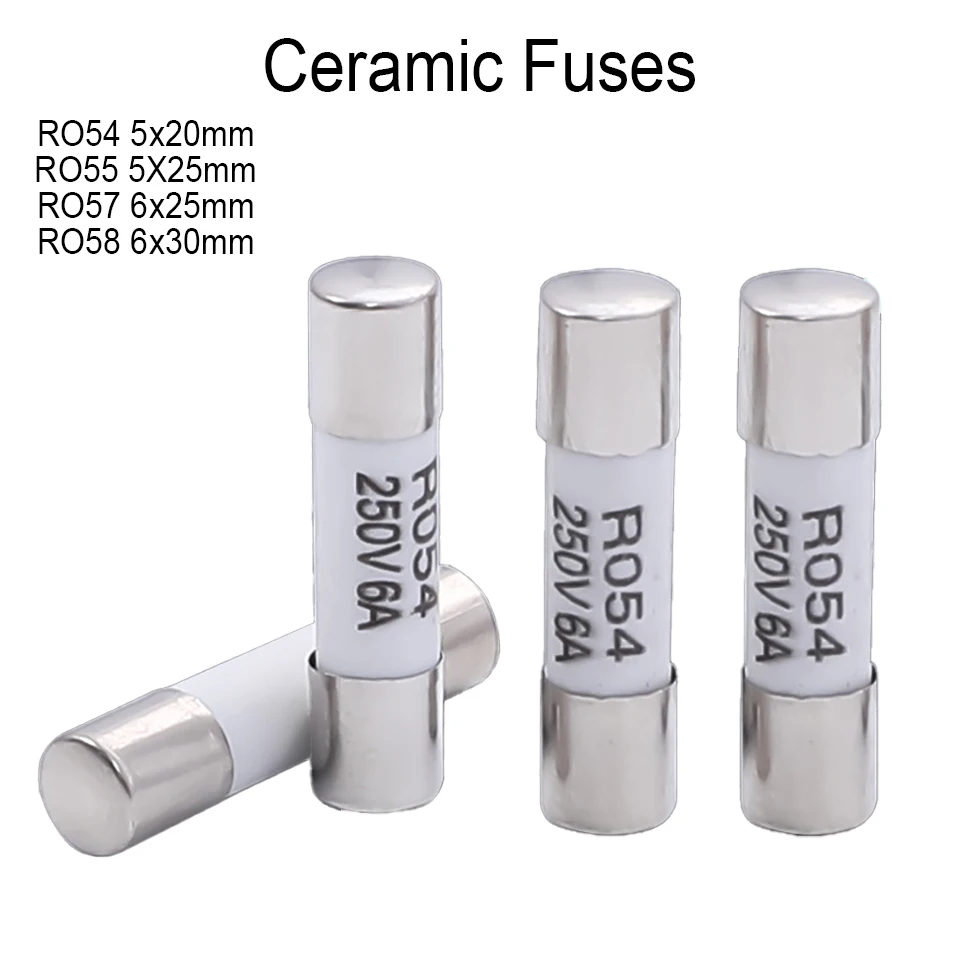 10PCS 5*20 6*30 Ceramic Fuse 250V 0.5A 1A 2A 3A 4A 5A 6A 7A 8A 10A 13A 15A 20A 30A 16A AMP Fast ...