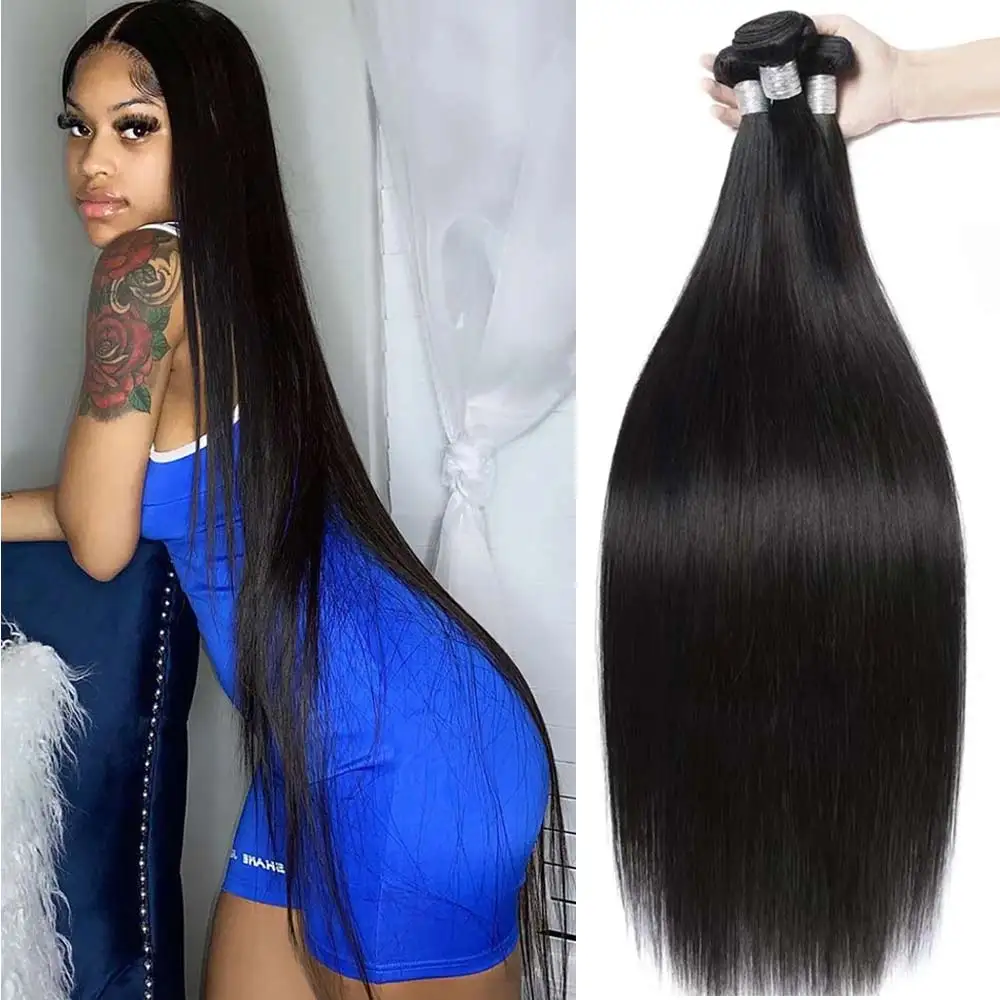 30-32-Inch-Straight-Human-Hair-Bundles-Brazilian-Virgin-Hair-Weave ...