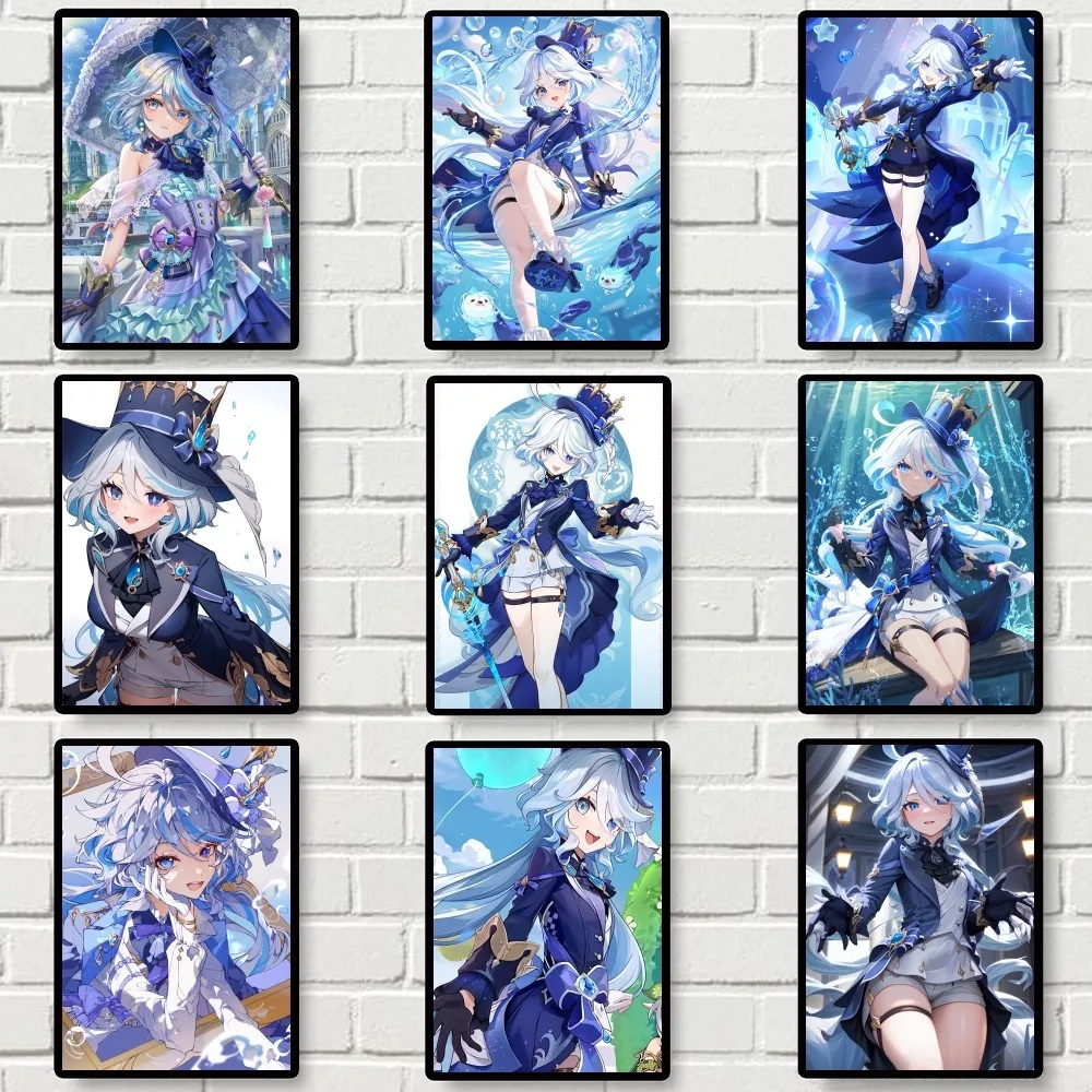 Genshin-Impact-Furina-Poster-Gallery-Prints-Painting-Wall-Canvas ...