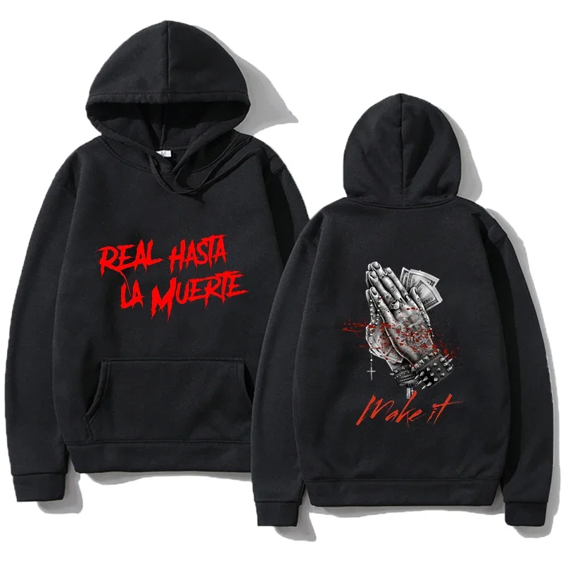 Rapper Anuel AA Men's Hoodie Men's and Women's Fashion Simple Long ...