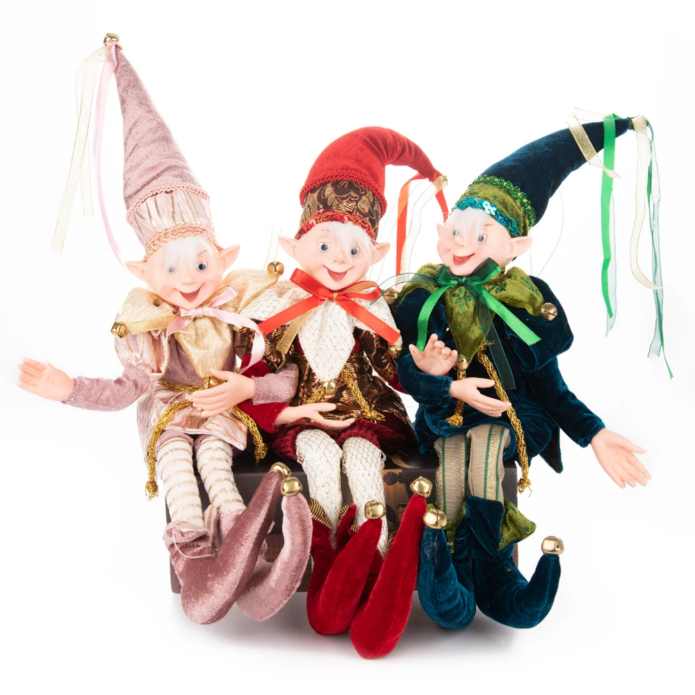 Elfo-Natal-pel-cia-ornamento-Elfos-boneca-na-prateleira-decora-o-de ...