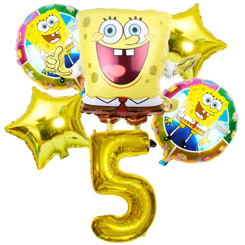Juego de 6 globos DXING Bob Esponja y Patricio helio fiesta | Bodega ...