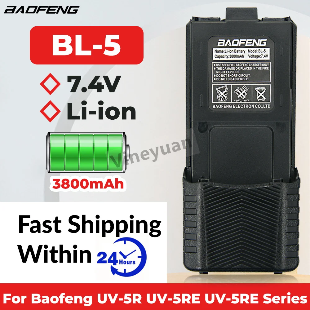 Rechargeable Batterybl 5l 3800mah Extended Battery For Baofeng Uv 5r Uv