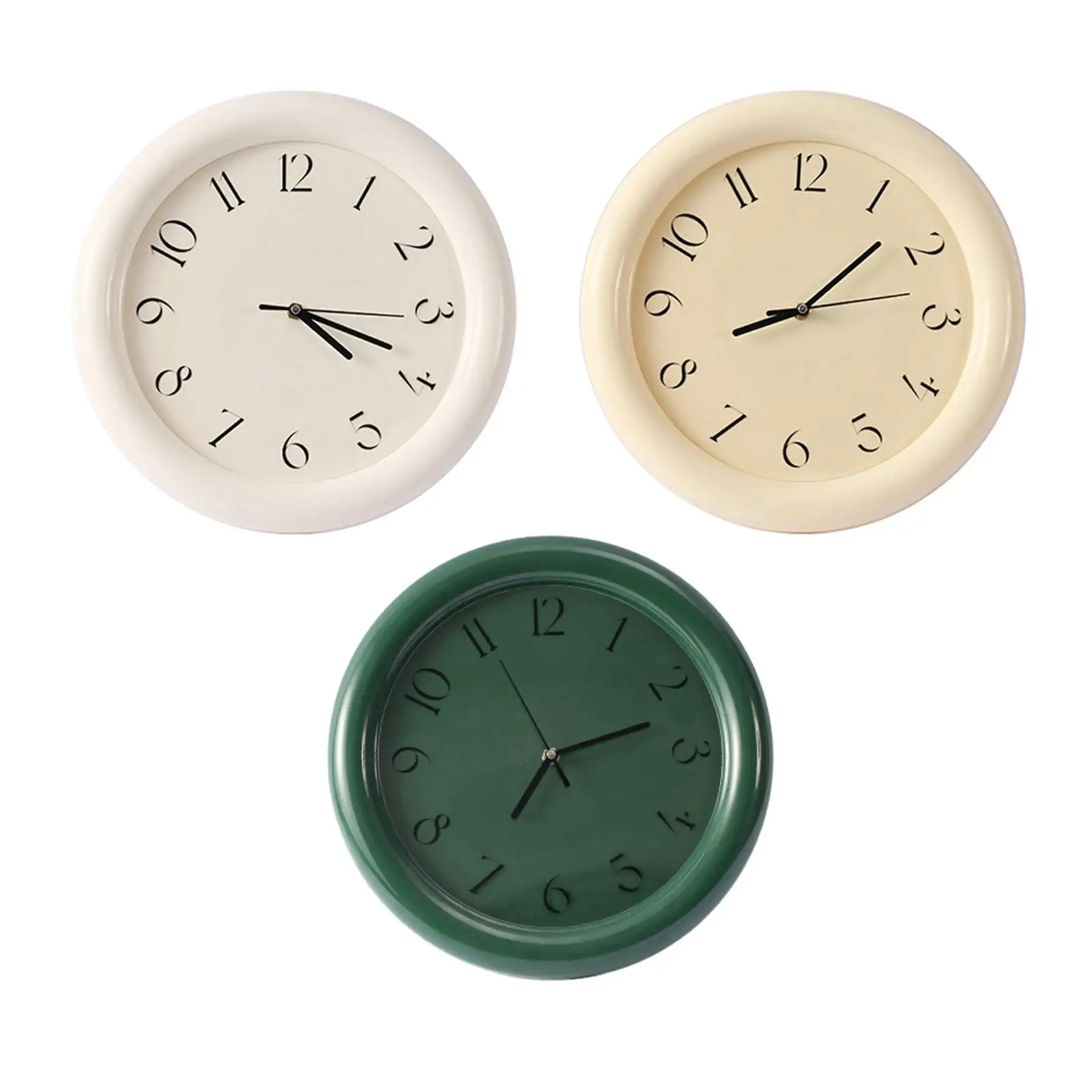 Wall-Clock-Non-Ticking-Rustic-Modern-Decorative-Clock-Round-Time-Clock ...