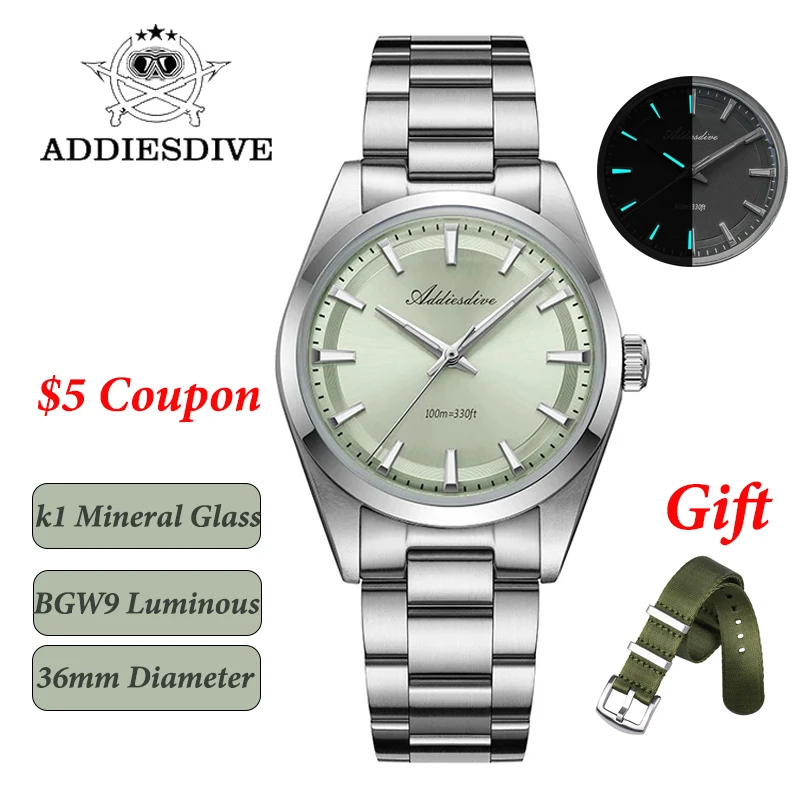 Addiesdive-AD2066-Quartz-Watch-VH31-Movement-K1-Mineral-Glass-Crystal ...