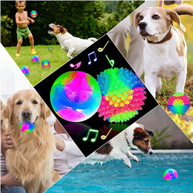 ⭐🏅Balle pour chien clignotante élastique pour chien, jouet interactif, lumineux, lumineux, LED ...