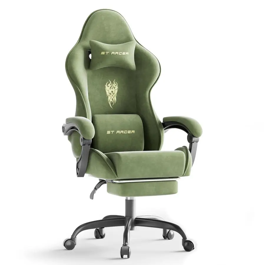 Velvet Fabric Gaming Chair, High Back Ergonomic Gamer Chair for Adult ...