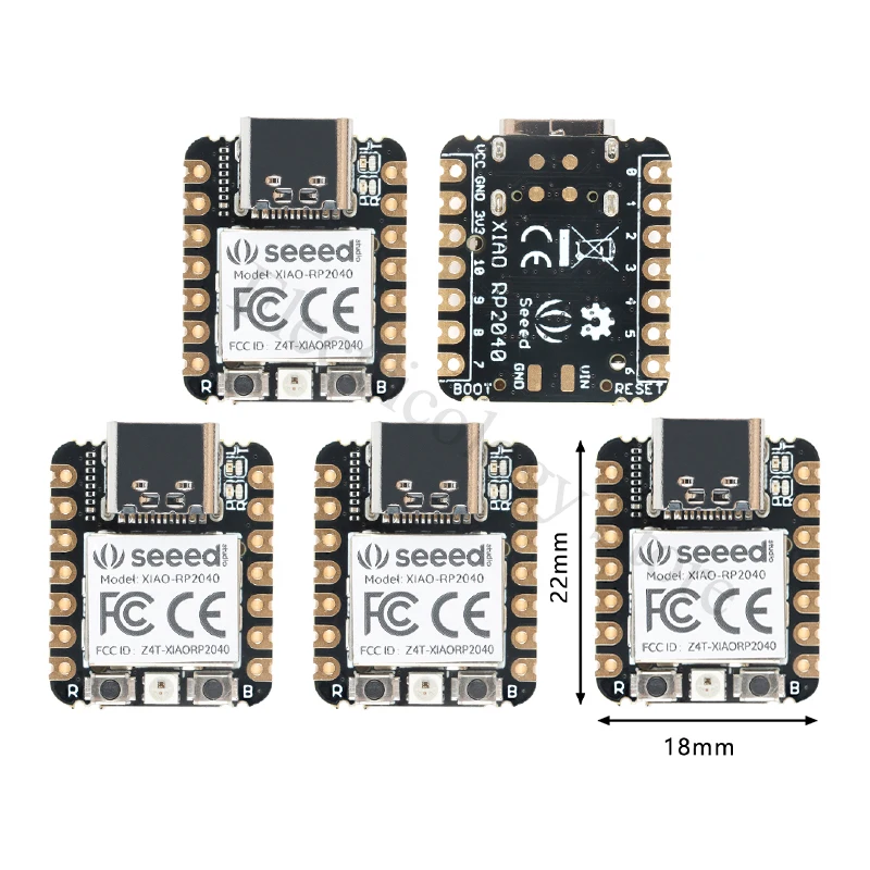 5pcs Seeed XIAO RP2040 마이크로 컨트롤러 Arduino/Micropython/CircuitPython 용 듀얼 코어 ARM Cortex M0 + 2MB ...