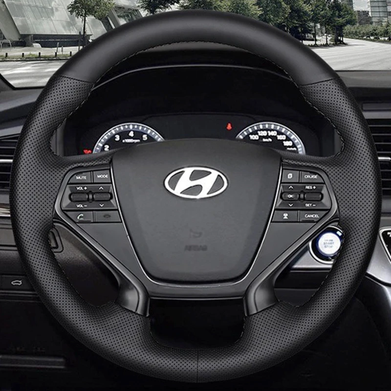 Custom-Car-Steering-Wheel-Braid-Cover-Genuine-Leather-100-Fit-For ...