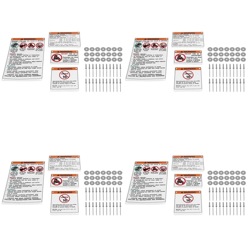 4X-For-Yamaha-Warning-Decals-Stickers-Labels-Aluminum-Backed-Raptor ...