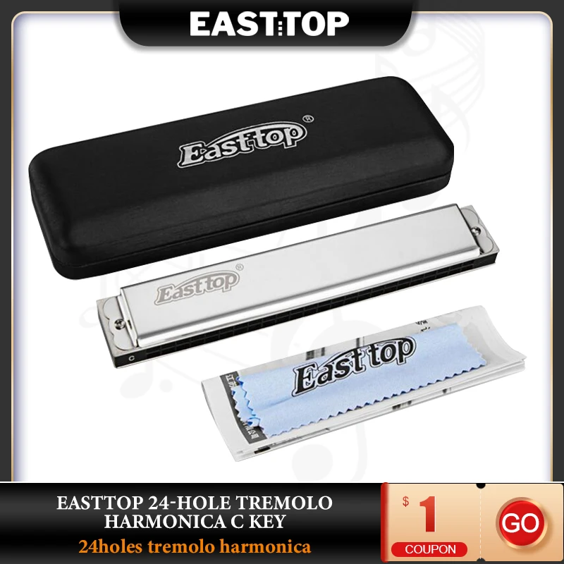 EASTTOP-T2403-24-Hole-Tremolo-Harmonica-C-Key-Good-air-Tightness ...