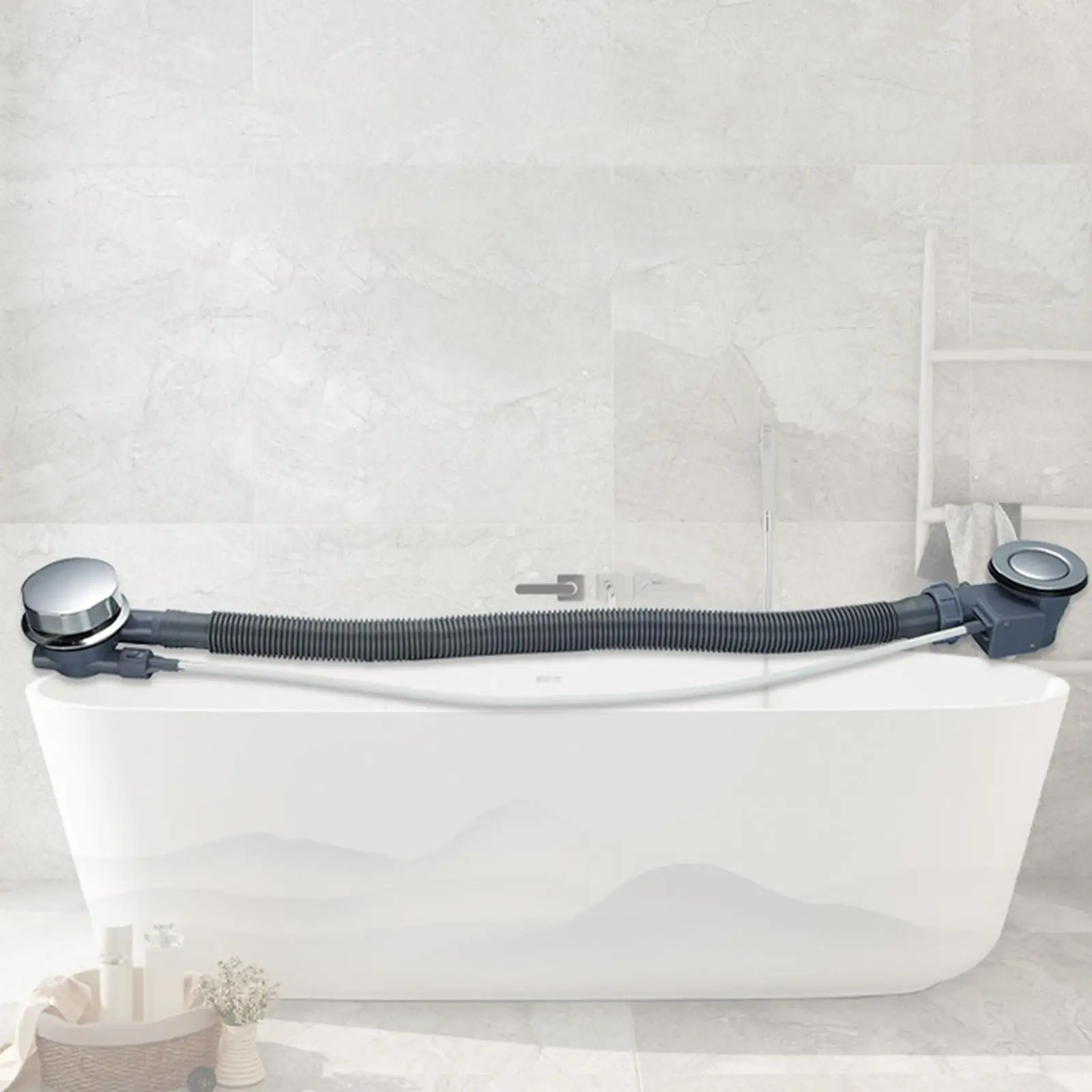 Bath-Waste-with-Plastic-Pipe-Concealed-Pop-up-Waste-Bath-Waste-for ...