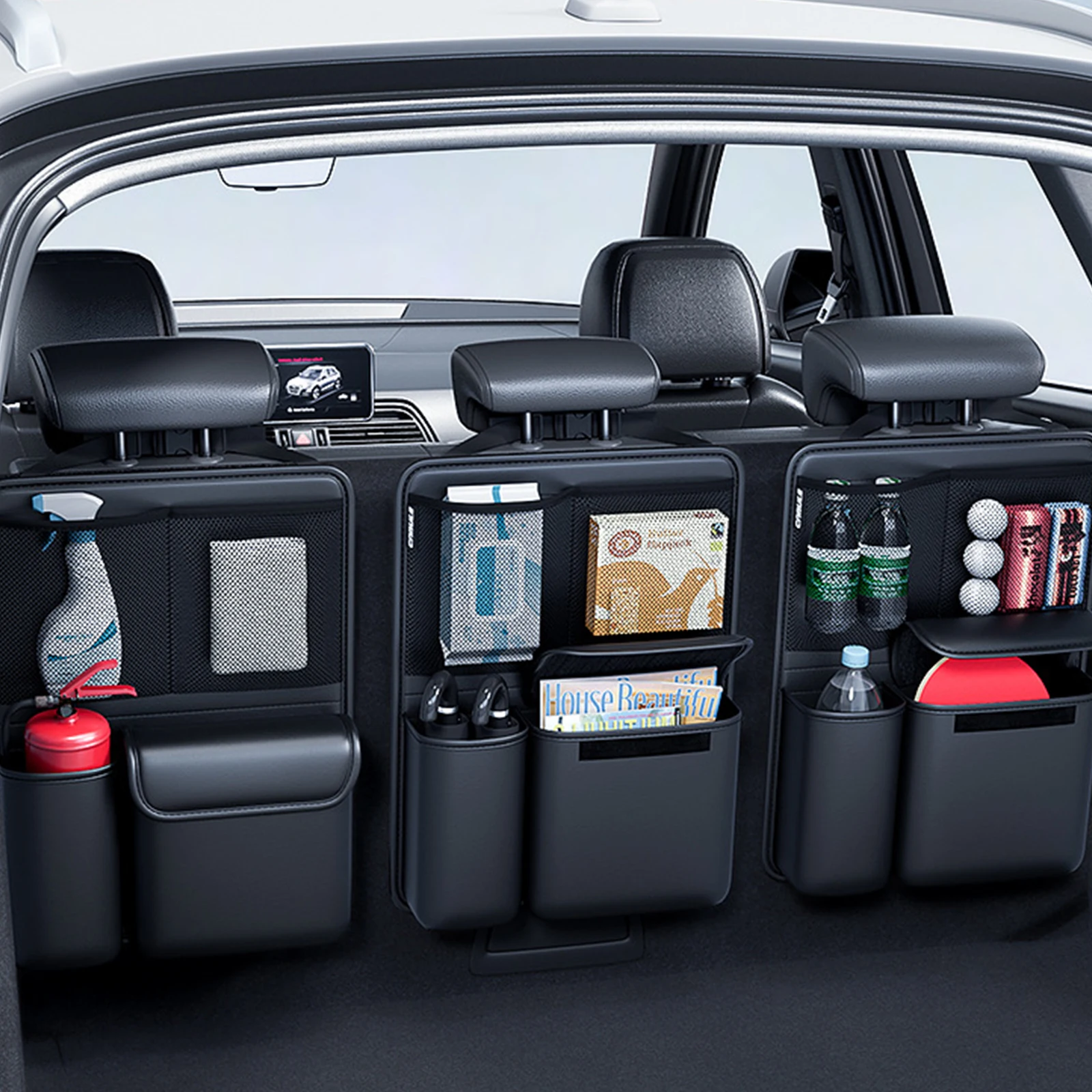 High-Quality-Leather-Car-Rear-Seat-Back-Storage-Bag-Multi-Pocket-Car ...