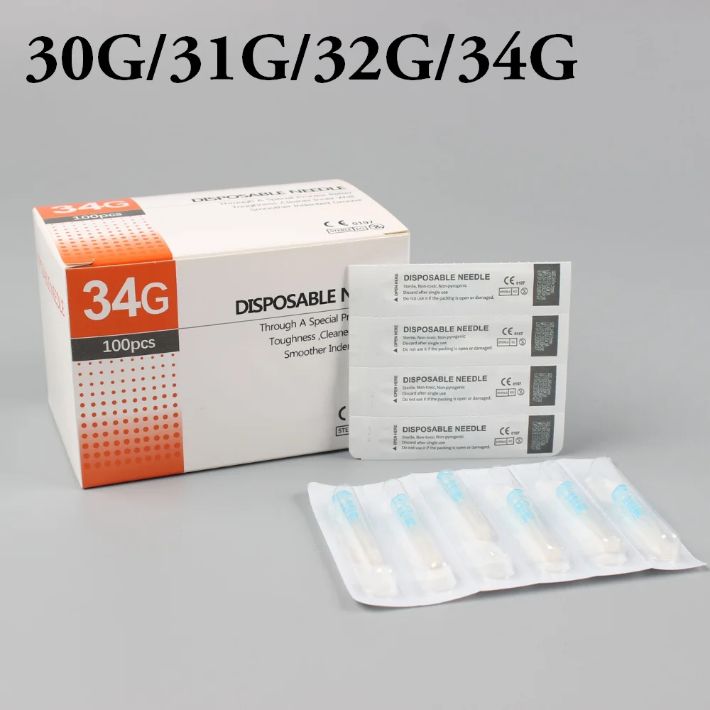 100PCS-Tattoo-Piercing-Needles-Medical-Plastic-Painless-Small-Needle ...