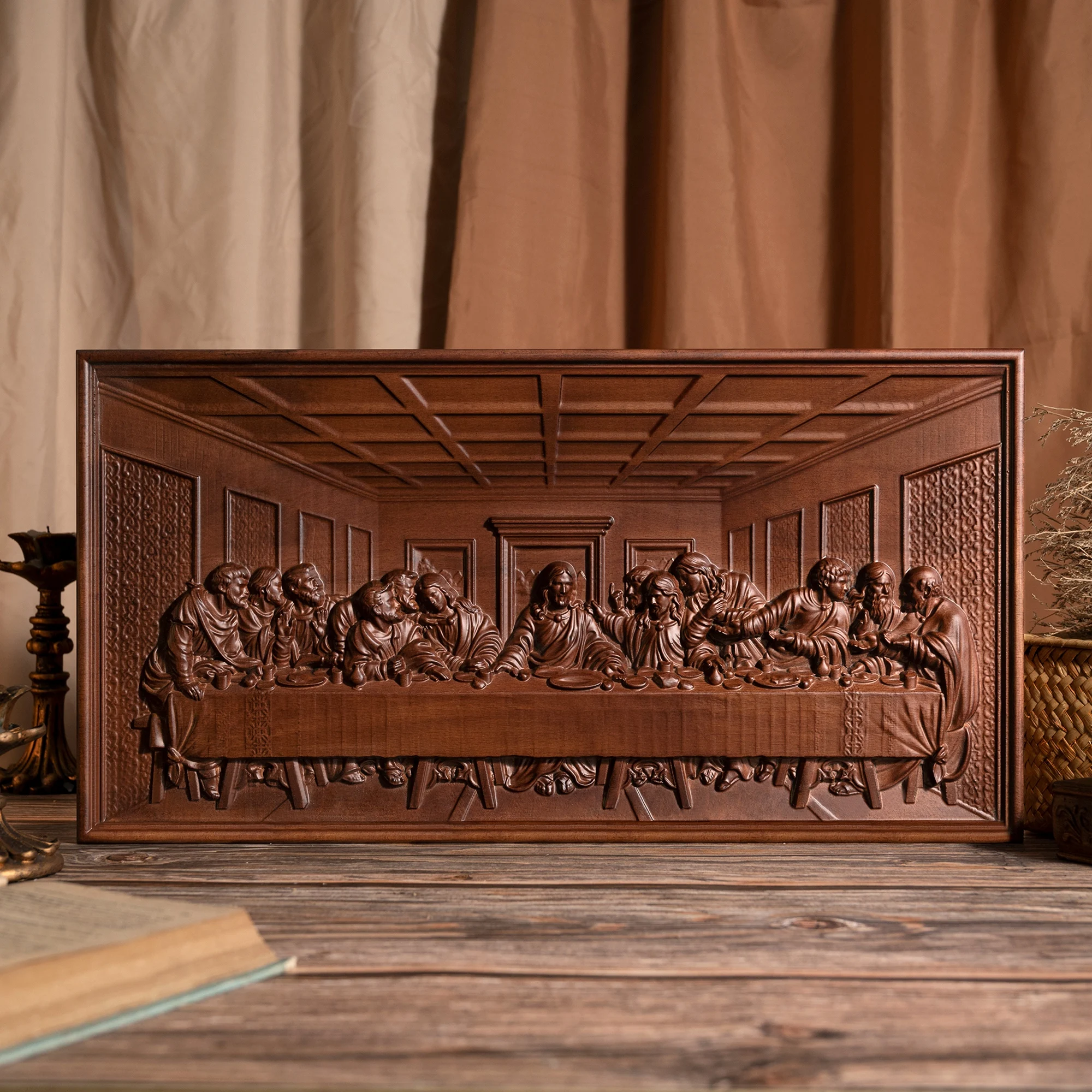 Last Supper Carved Wood Plaques