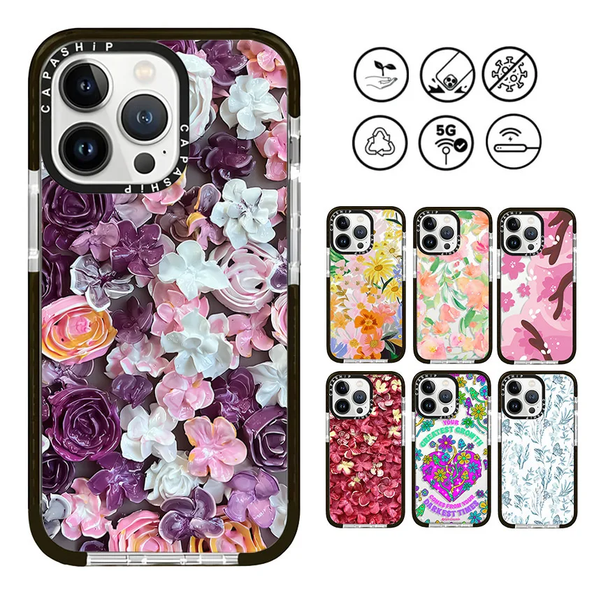 Blooming Purple Hydrangea Case For iPhone 16 15 14 13 12 11 Pro X XS XR ...